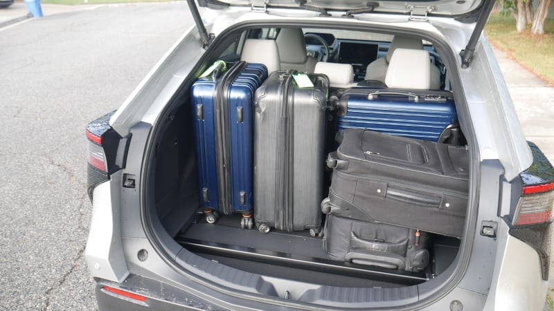 Toyota bZ4X and Subaru Solterra Luggage Test: How big is the trunk ...