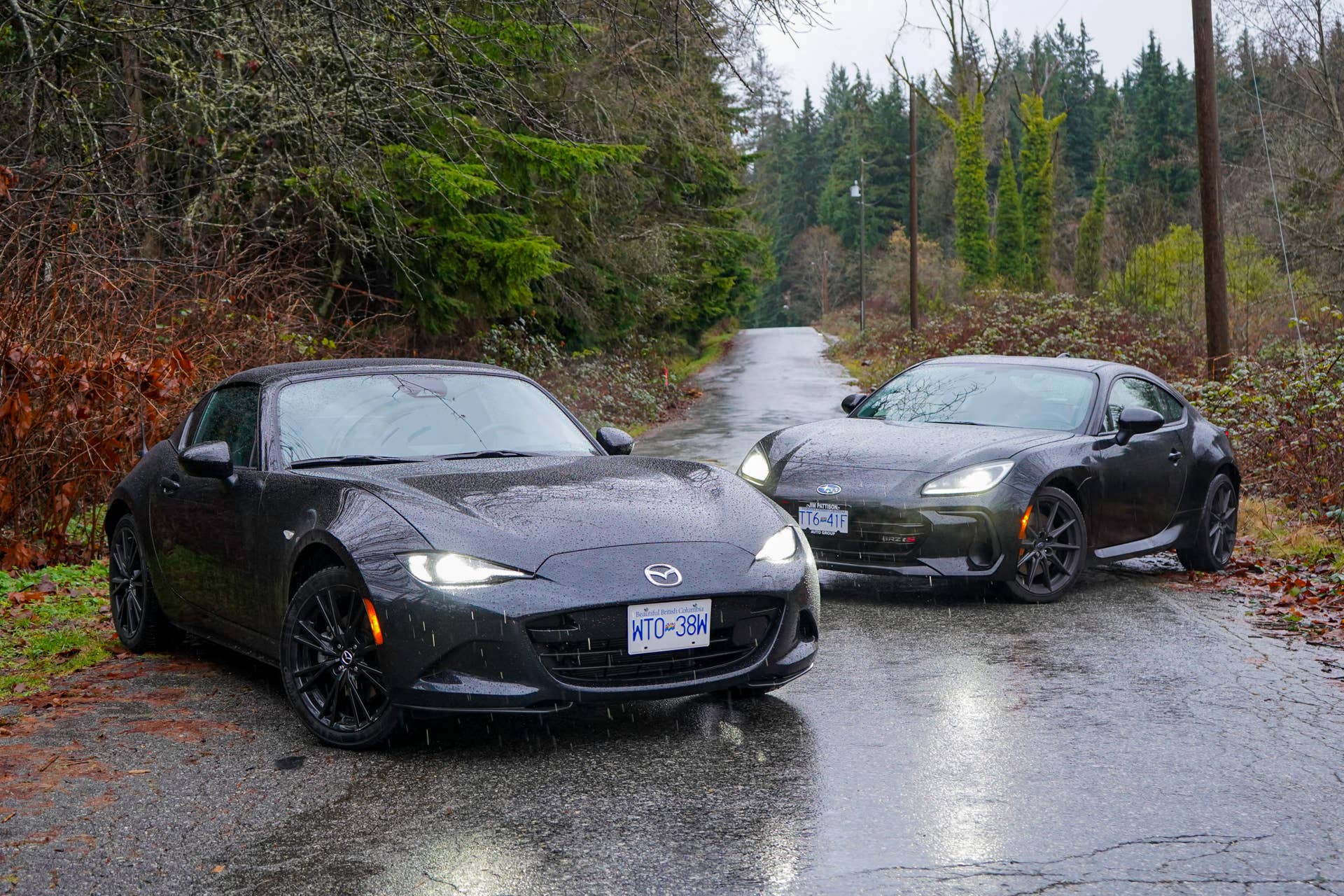 I Took the 2025 Mazda MX-5 RF and the 2025 Subaru BRZ tS on a Rainy ...