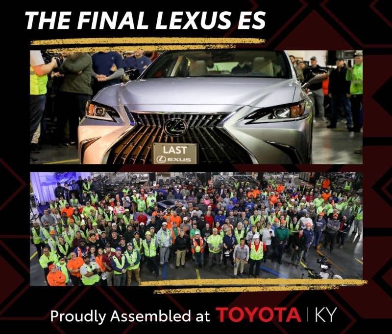 The Last Lexus ES Made in America Rolls Off the Production Line - Autoblog