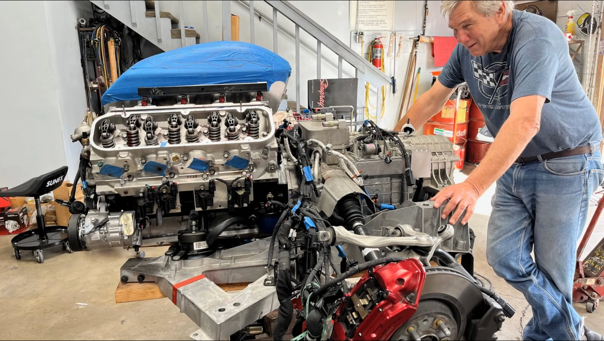 Custom-built 8.1-litre Chevrolet C8 Corvette big-block V8 is running ...