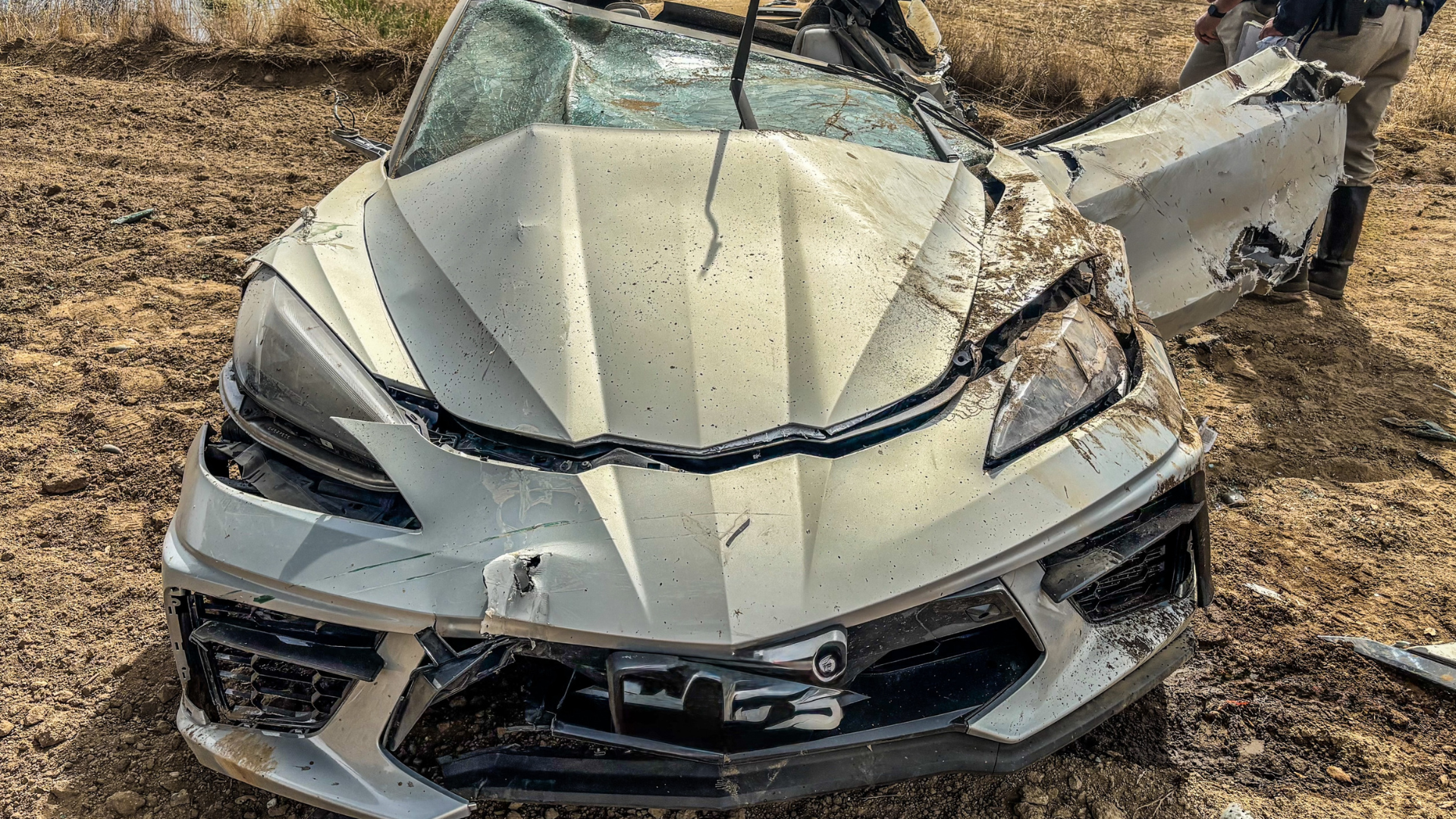 Chevrolet Corvette C8 Flattened In Rollover Crash After Driver Speeds ...