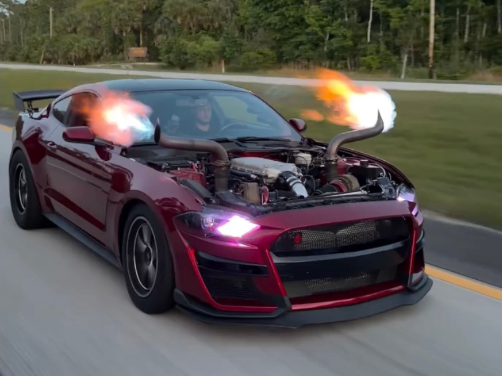 This 1,000-HP Twin-Turbo Ford Mustang Turns Its Engine Bay Into A ...
