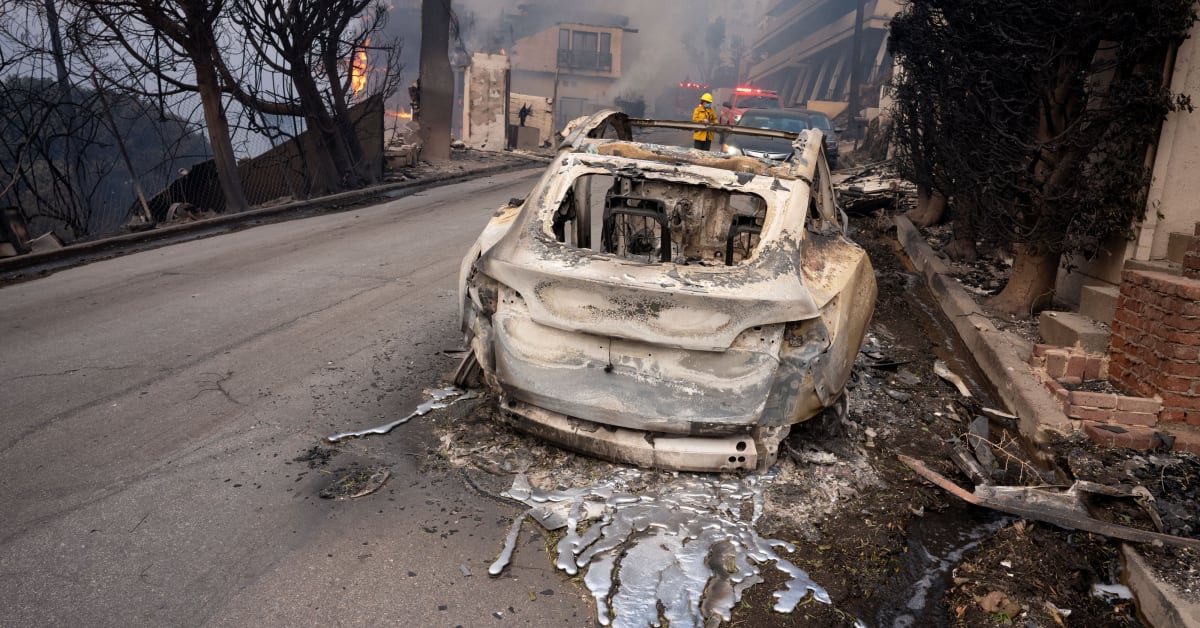 Burning Teslas in LA add toxic barriers to wildfire cleanup - Autoblog
