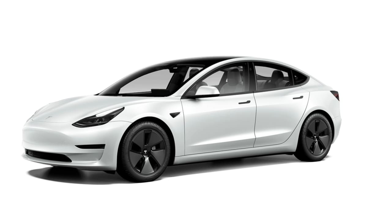 All white tesla model 3 store