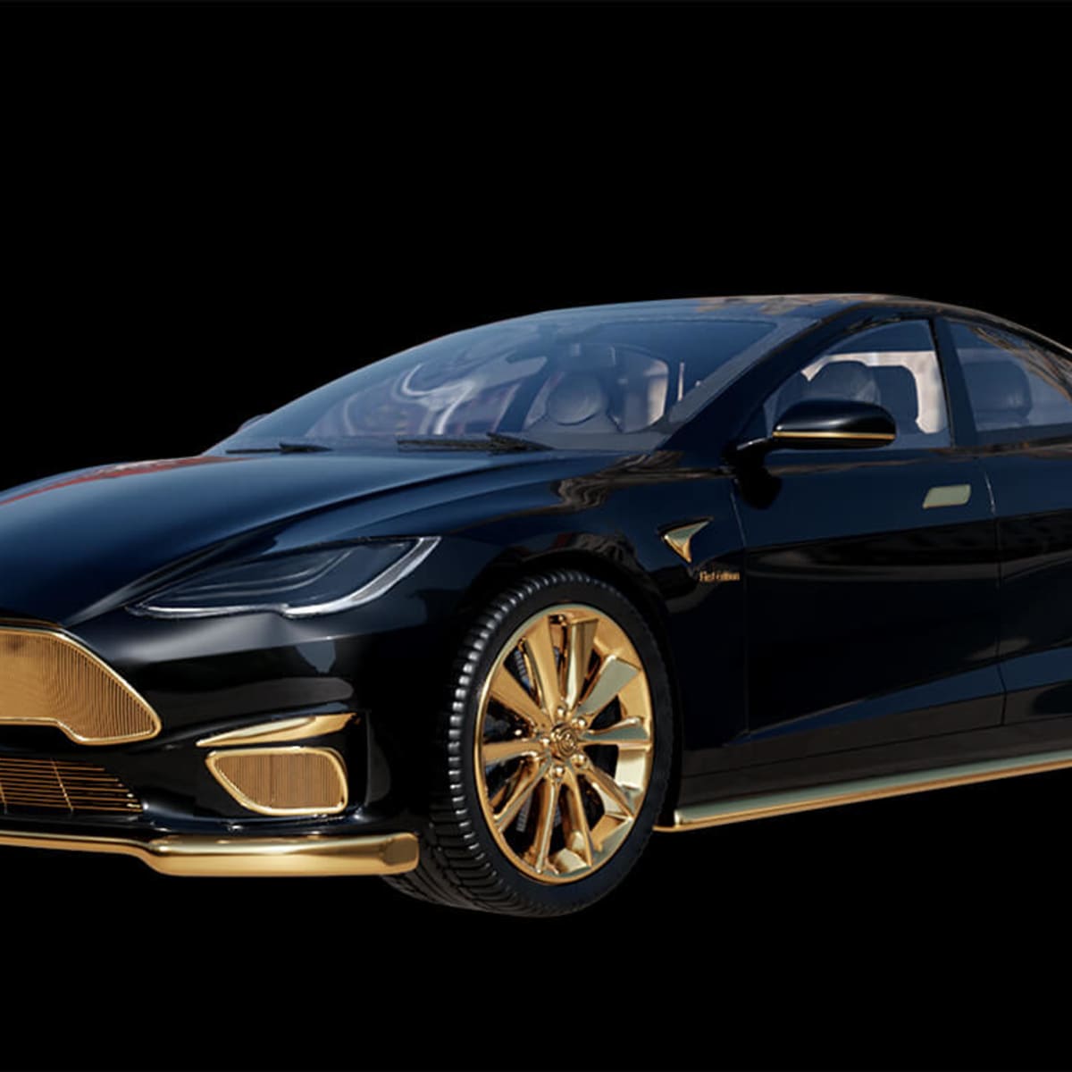 The world s most expensive Tesla is covered in gold Autoblog