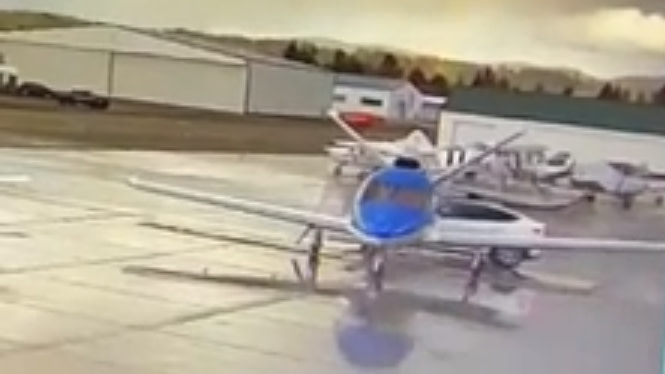 Watch a Tesla Model X self-drive into an airplane, keep going