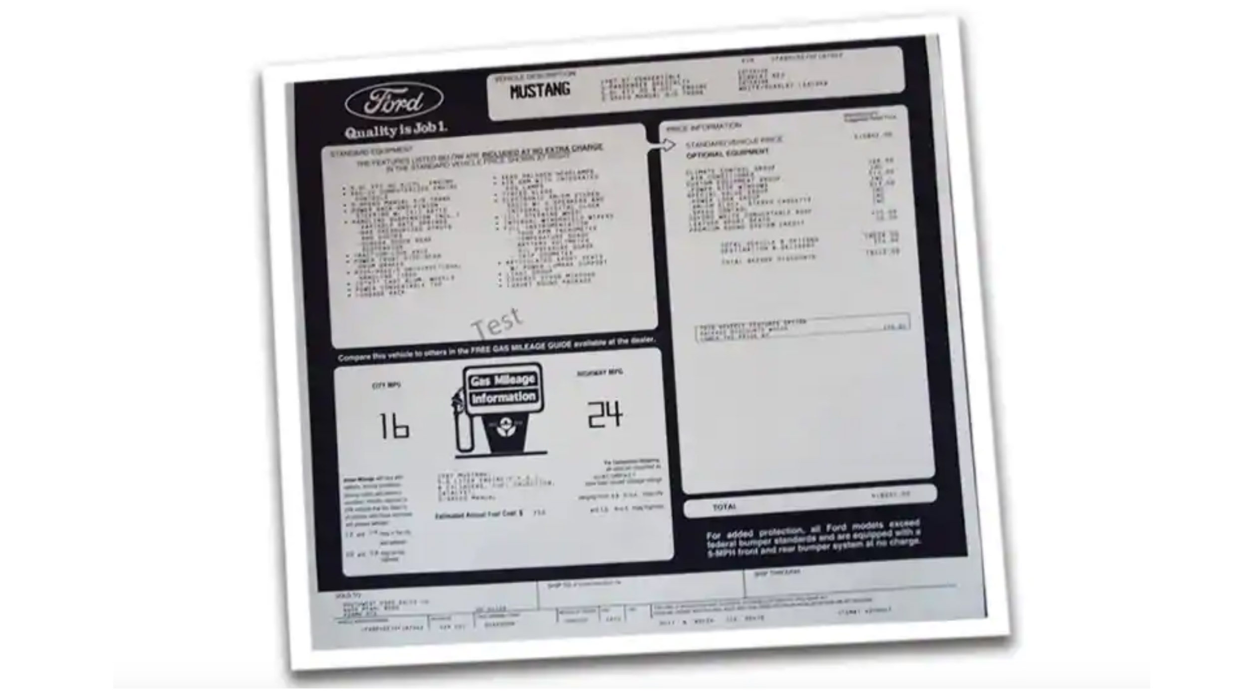 Ford starts offering classic window sticker reprints with Fox Body Mustangs