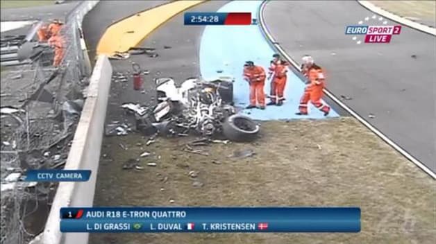 Audi to enter third R18 following Loic Duval's huge crash - Autoblog