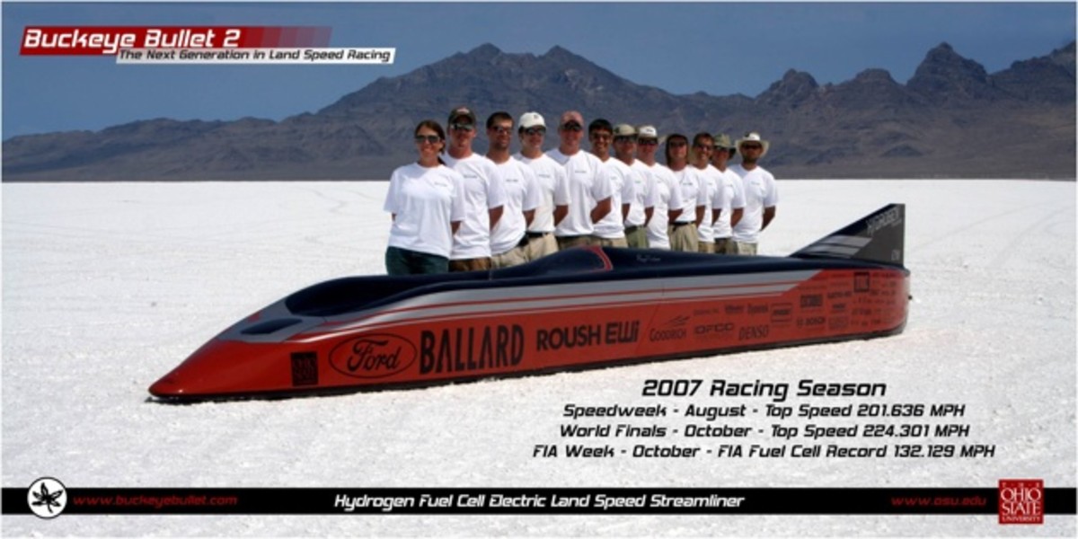 Buckeye Bullet 2 claims land speed record for fuel cell vehicles, 300. ...