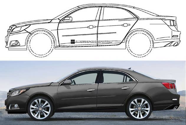 Coloring Between the Lines: Reader shades in 2012 Chevy Malibu patent ...