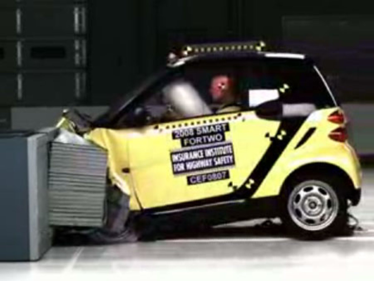 VIDEO: smart fortwo crash test leaks out of IIHS - Autoblog