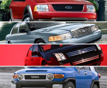 IIHS side crash ratings for FJ Cruiser, Ford Freestyle, Fusion, Crown ...