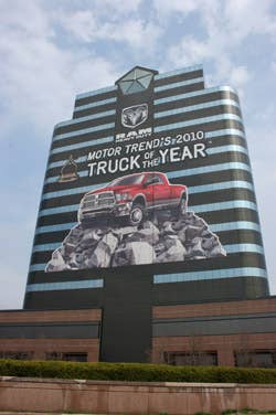 Chrysler wraps Auburn Hills HQ in honor of Truck of the Year award ...