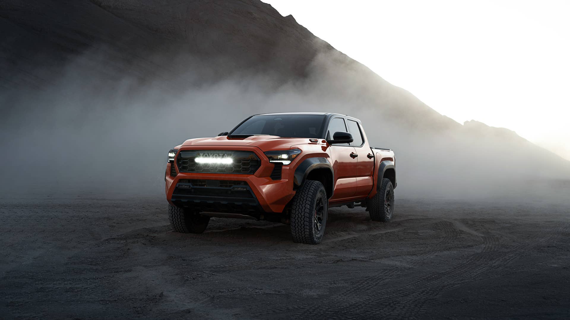 2024 Tacoma Toyota TRD Pro teased in a special 'Terra' orange color ...