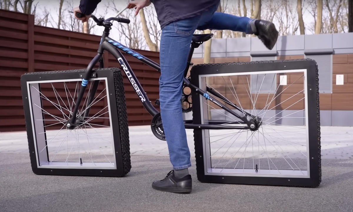 YouTube inventor makes square-wheeled bicycle ... and it works - Autoblog