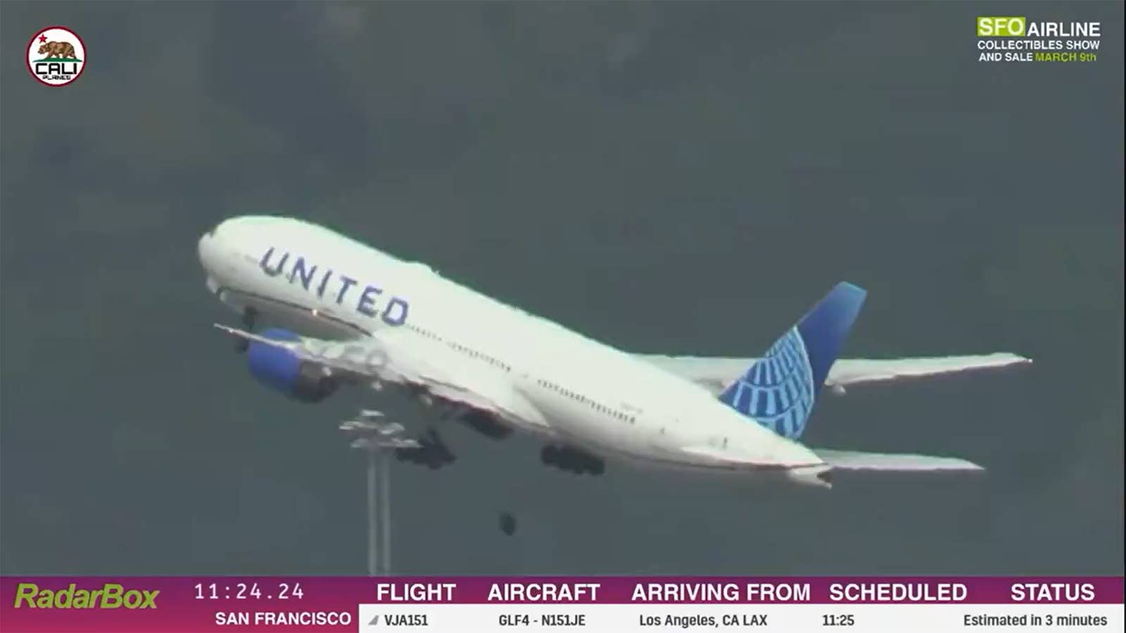 United Air Boeing 777 loses a wheel at takeoff, smashes car - Autoblog