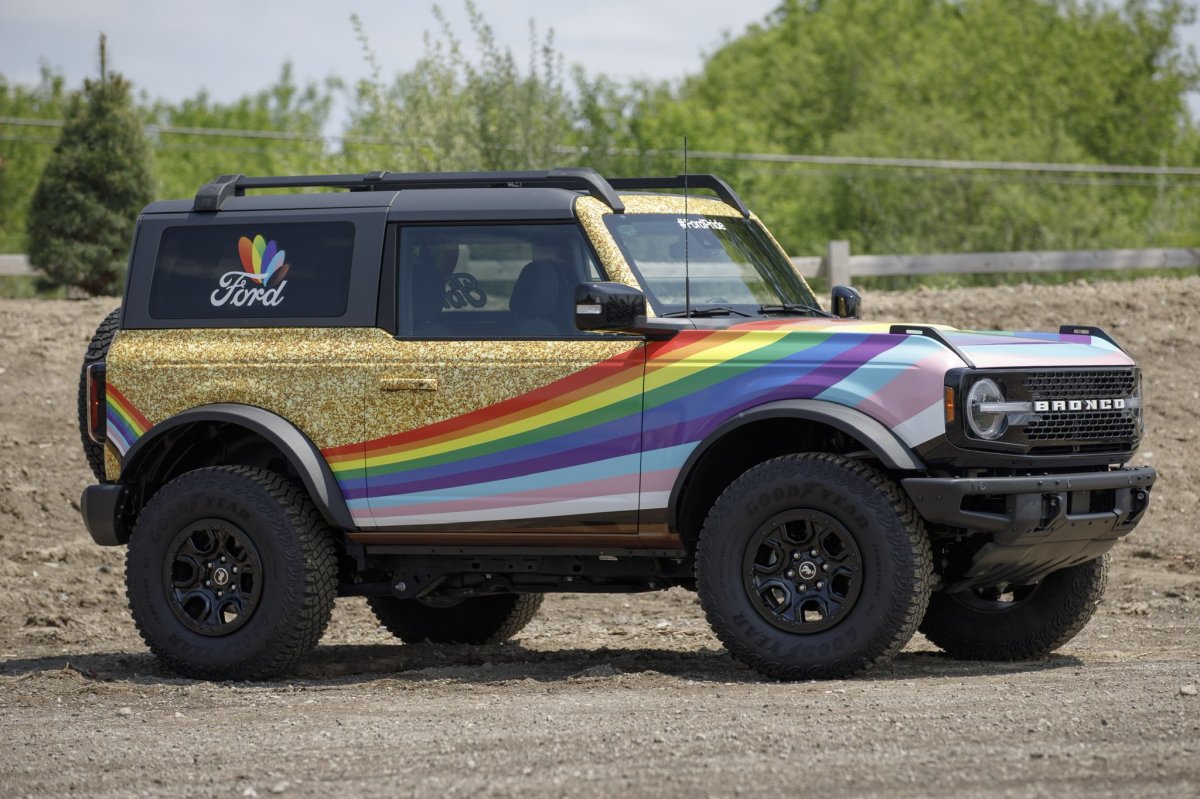 Ford Bronco celebrates Pride Month with rainbow and gold glitter - Autoblog