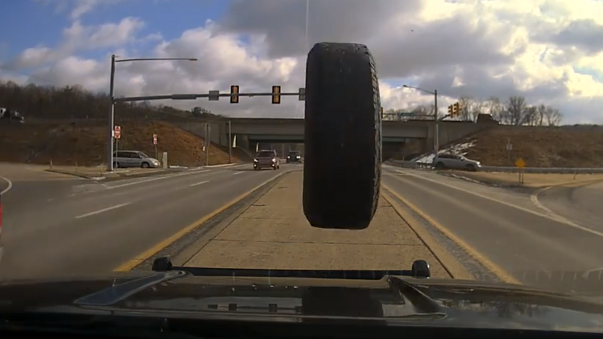 Watch runaway tire smash cops' windshield in dashcam video - Autoblog