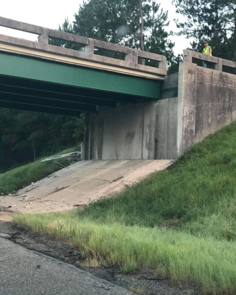 Truck crash on Georgia interstate shoves bridge 6 feet out of place ...
