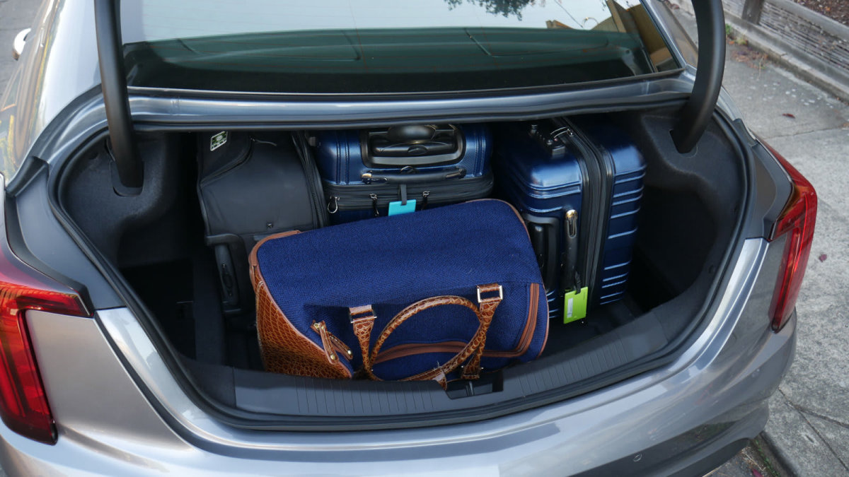 Cadillac CT4 Luggage Test | How much fits in the trunk? - Autoblog