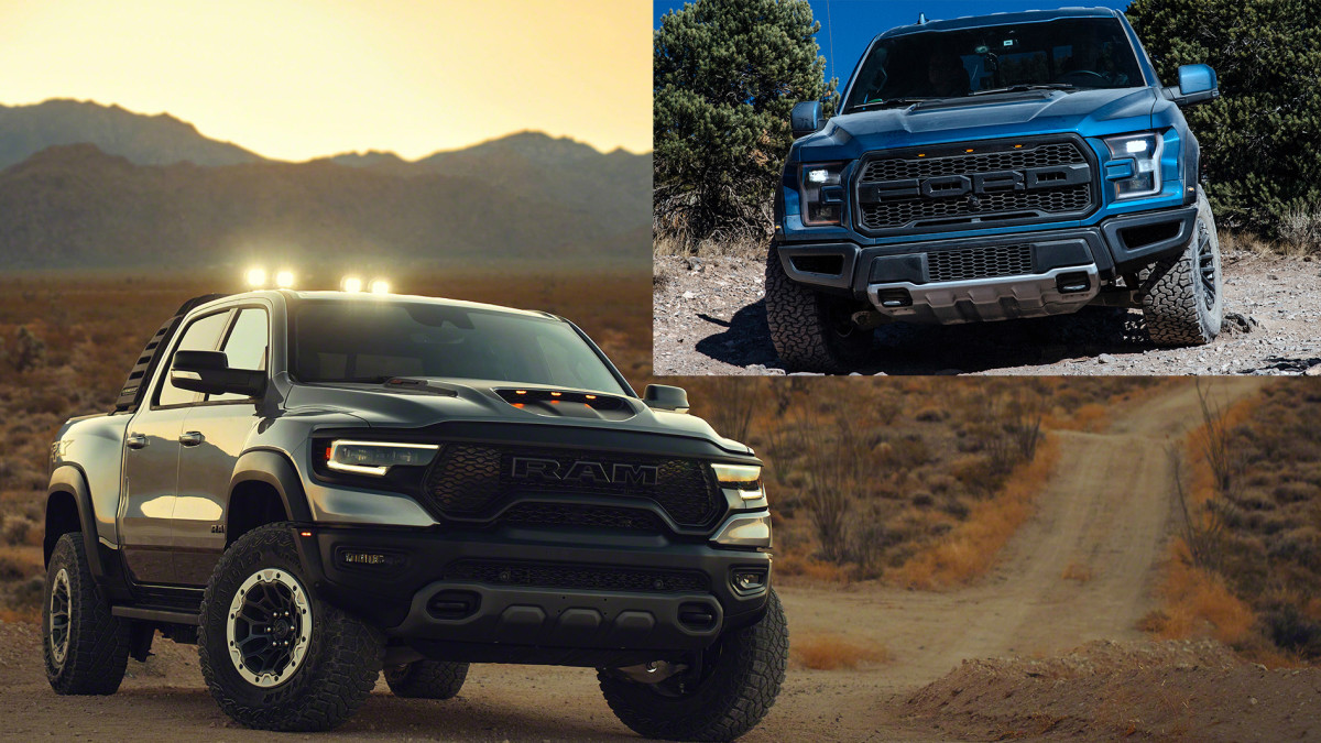 2021 Ram 1500 TRX vs. 2020 Ford F-150 Raptor | How they compare on ...