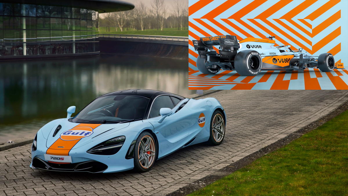 McLaren dresses in Gulf livery, reveals 720S and F1 car in orange and ...