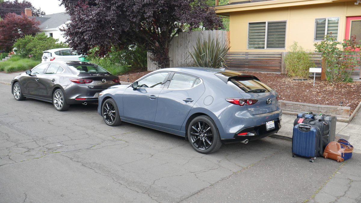 Mazda 3 Sedan and Hatchback Luggage Test | Trunk comparison - Autoblog