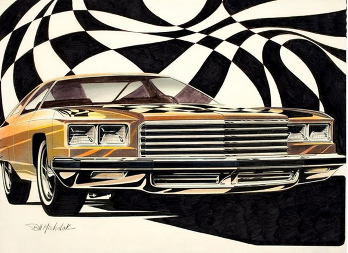 This is the sketch that became the '75–'76 Chevy Caprice - Autoblog