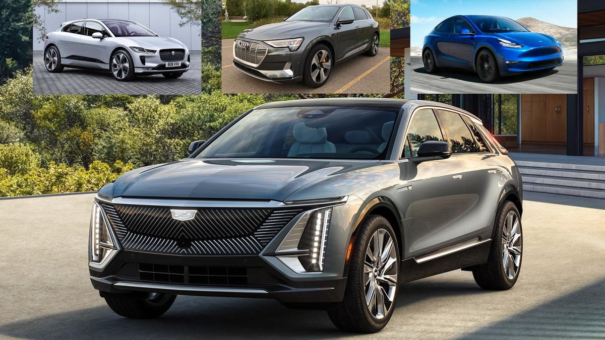 2023 Cadillac Lyriq vs Tesla Model Y Audi E Tron Jaguar I Pace Specs compared Autoblog