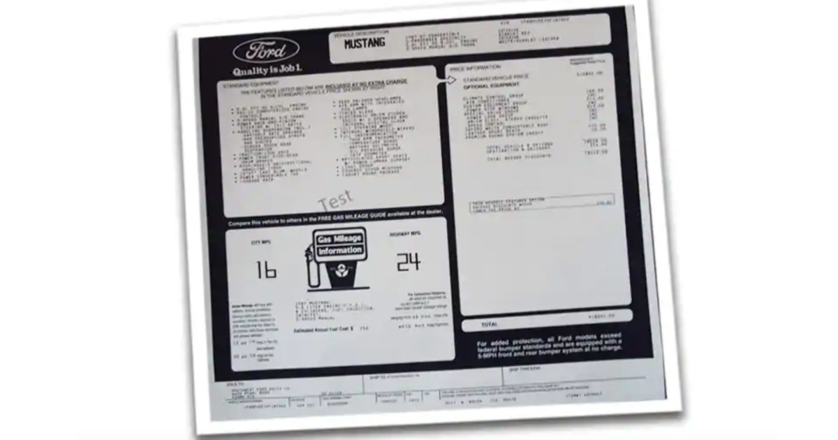 Ford starts offering classic window sticker reprints with Fox Body ...