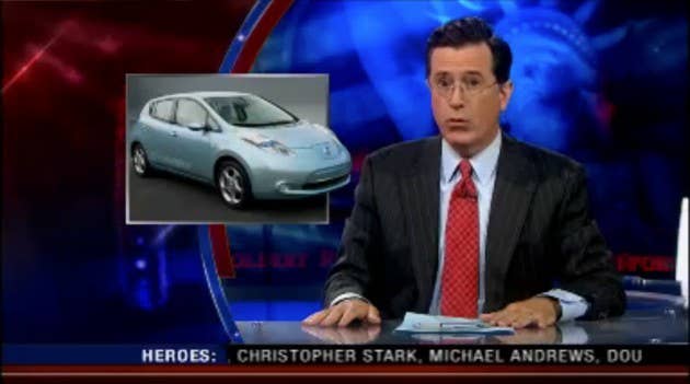 Stephen Colbert mocks Nissan's call for unique wave for Leaf drivers ...