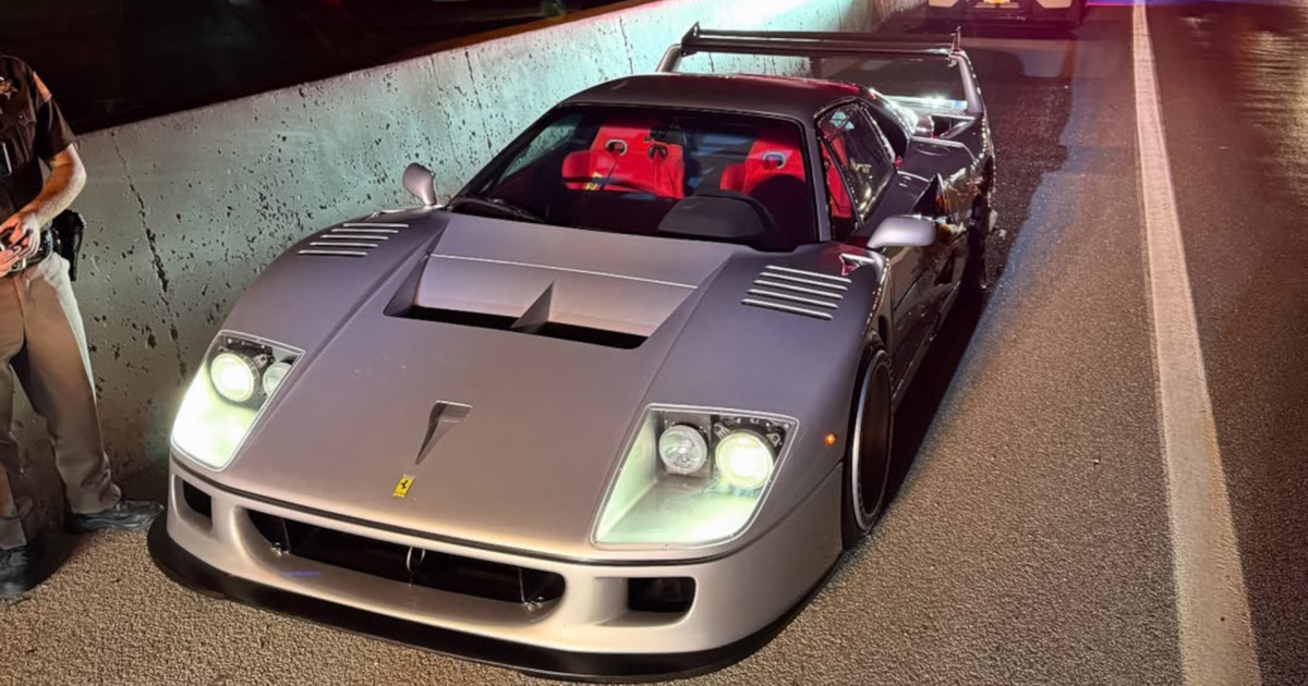 One Of 19 Ferrari F40 LM Supercars Gets Sideswiped In Highway Hit-And ...