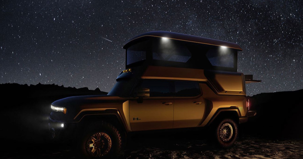 Hummer EV SUV overland camper teased from GMC and EarthCruiser - Autoblog