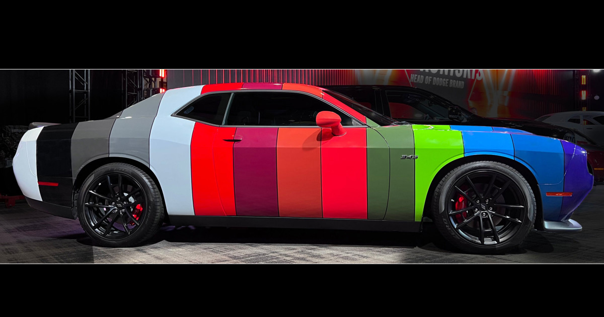 Dodge Challenger 'Paint Chip' wrap shows off all 14 colors for 2023