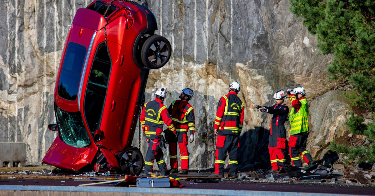 Watch Volvo drop-test 10 new cars with a crane from 100 feet in the air