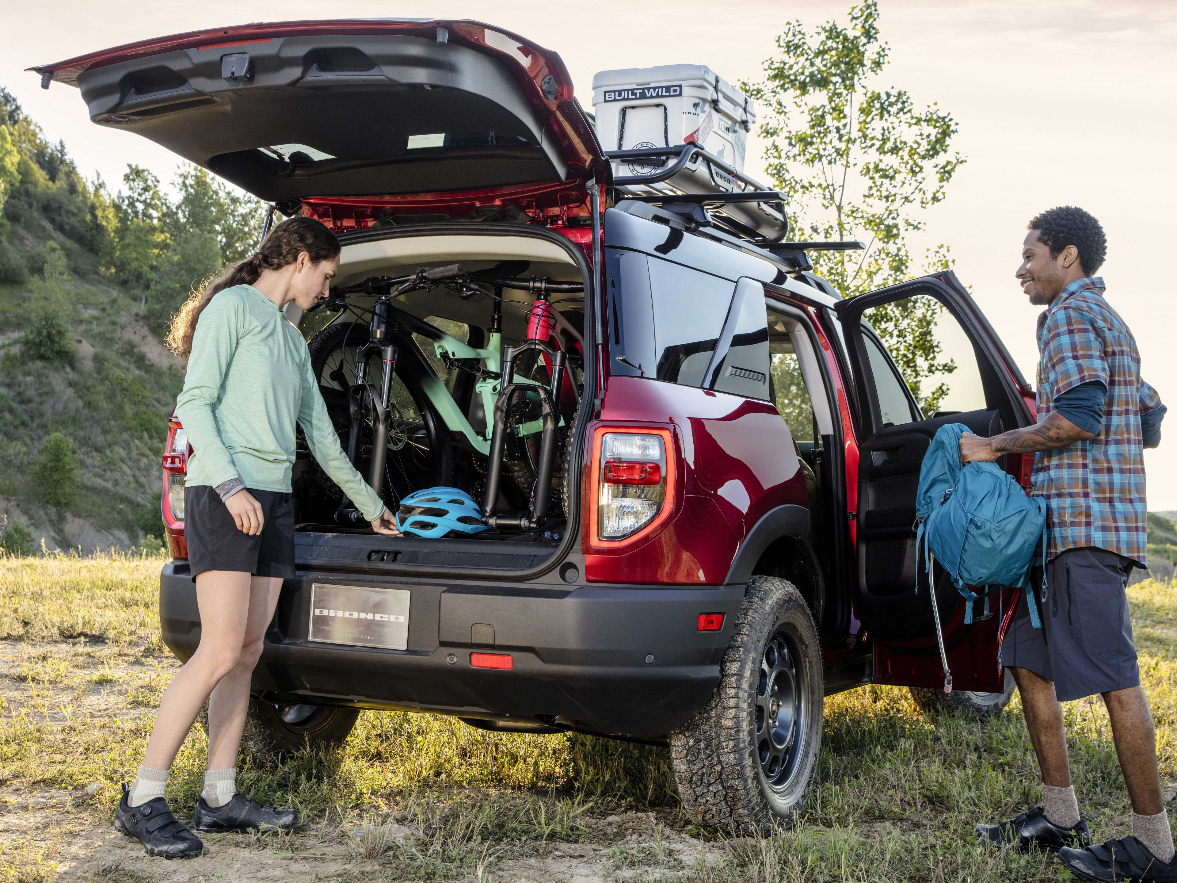 2021 Ford Bronco Sport Interior Storage Review | Rolling backpack ...