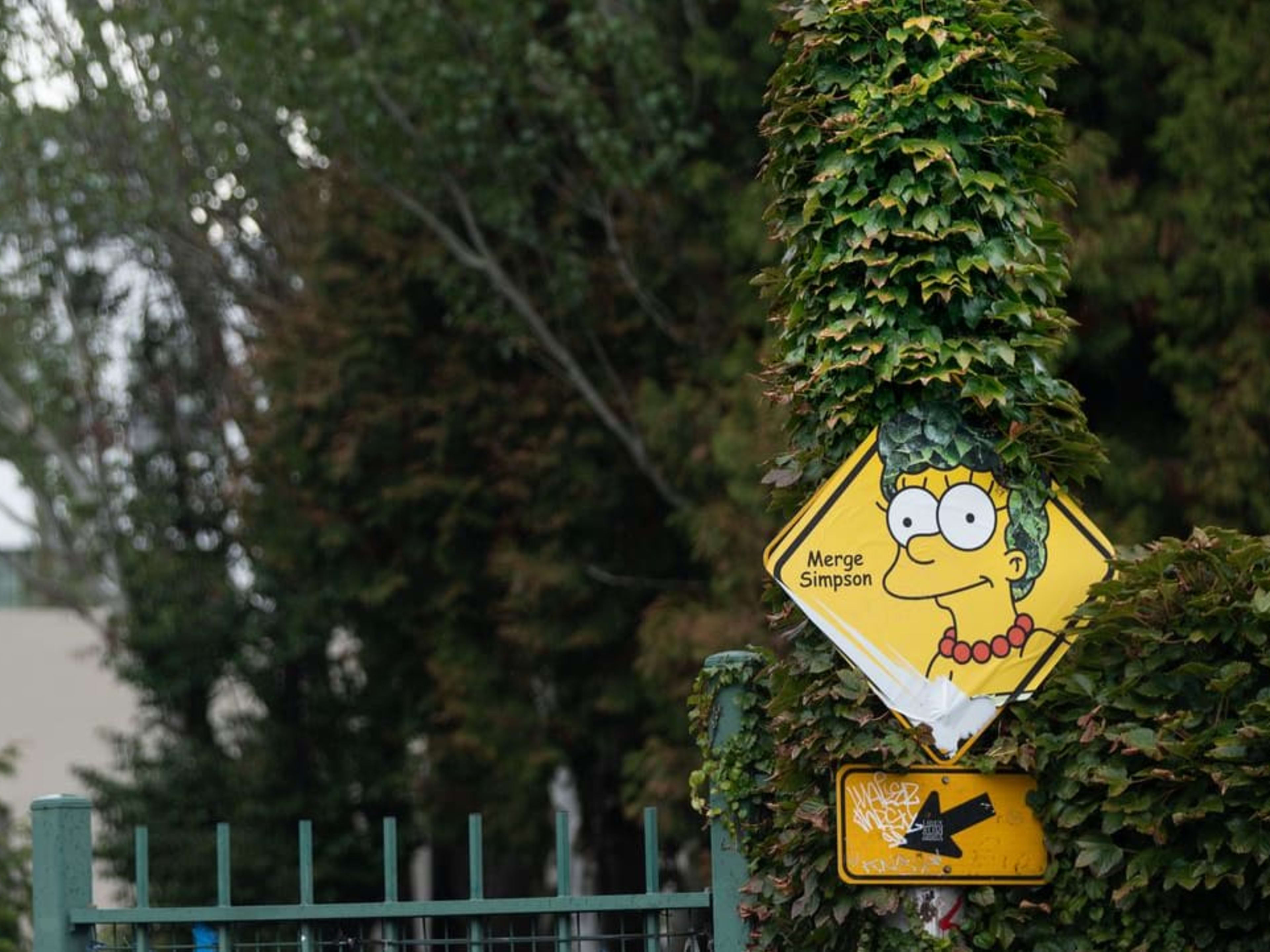 Portland gets a little less weird as it takes down Merge Simpson sign ...