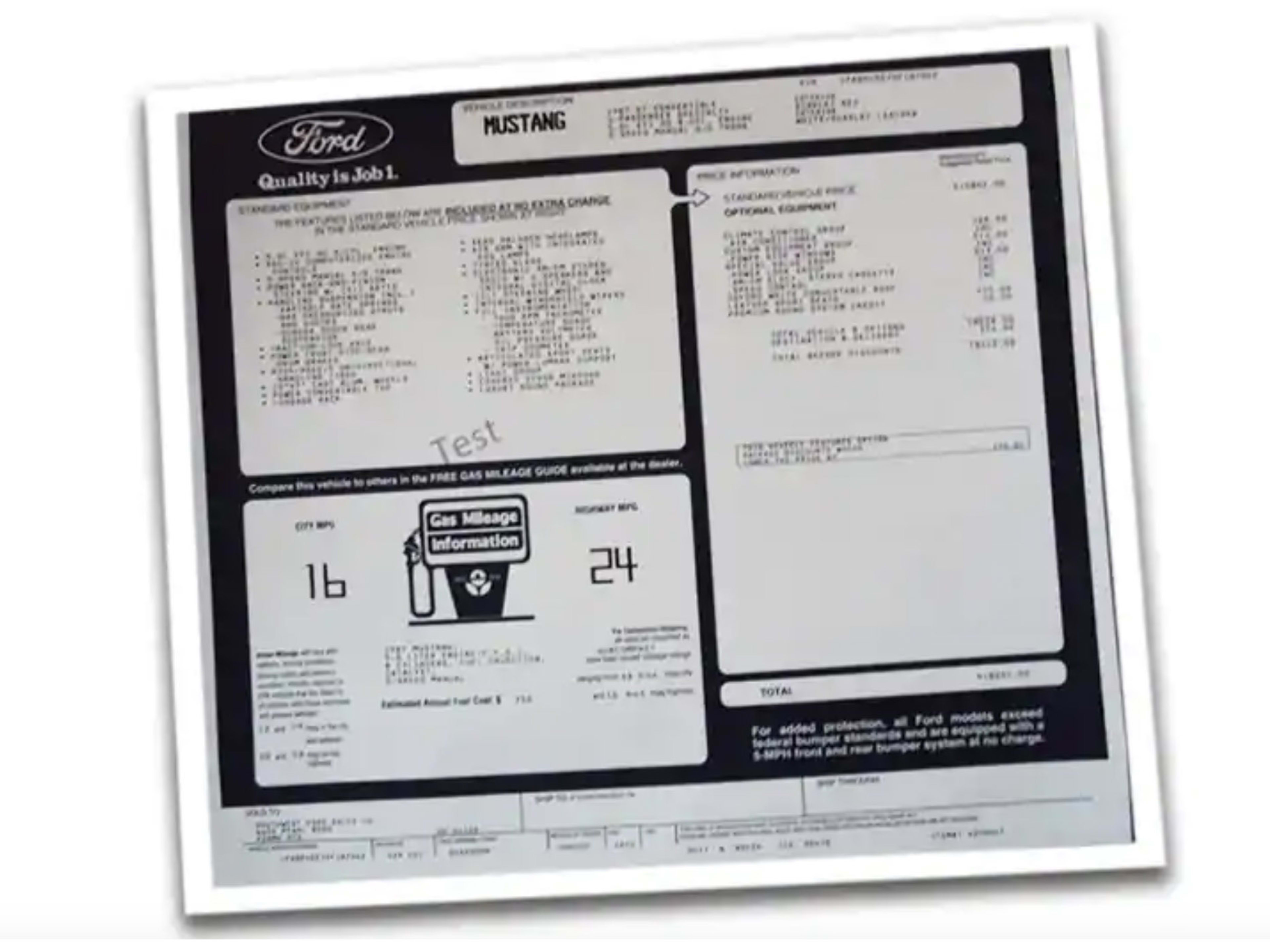 Ford starts offering classic window sticker reprints with Fox Body ...