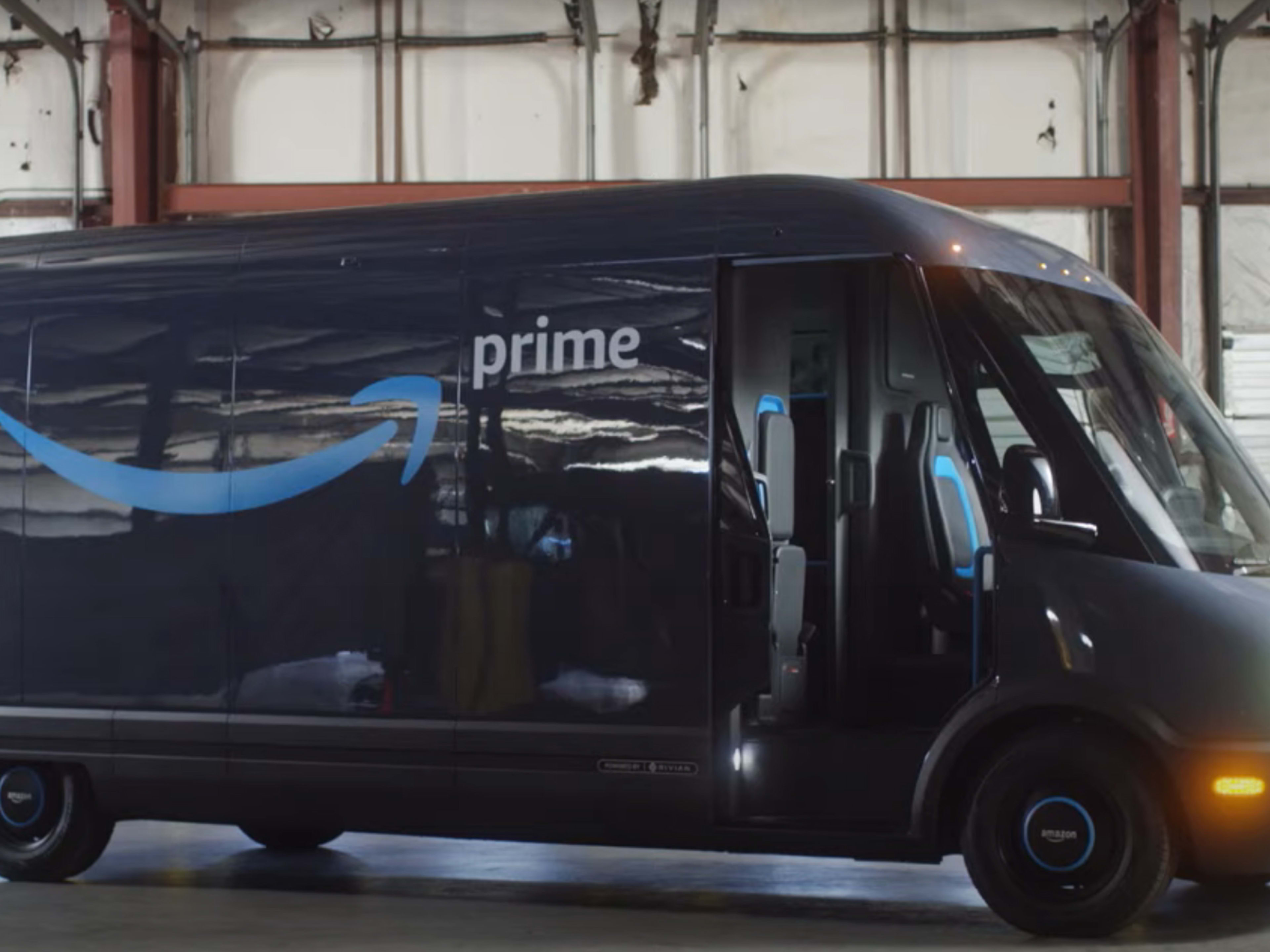 Amazon and Rivian show first electric delivery van