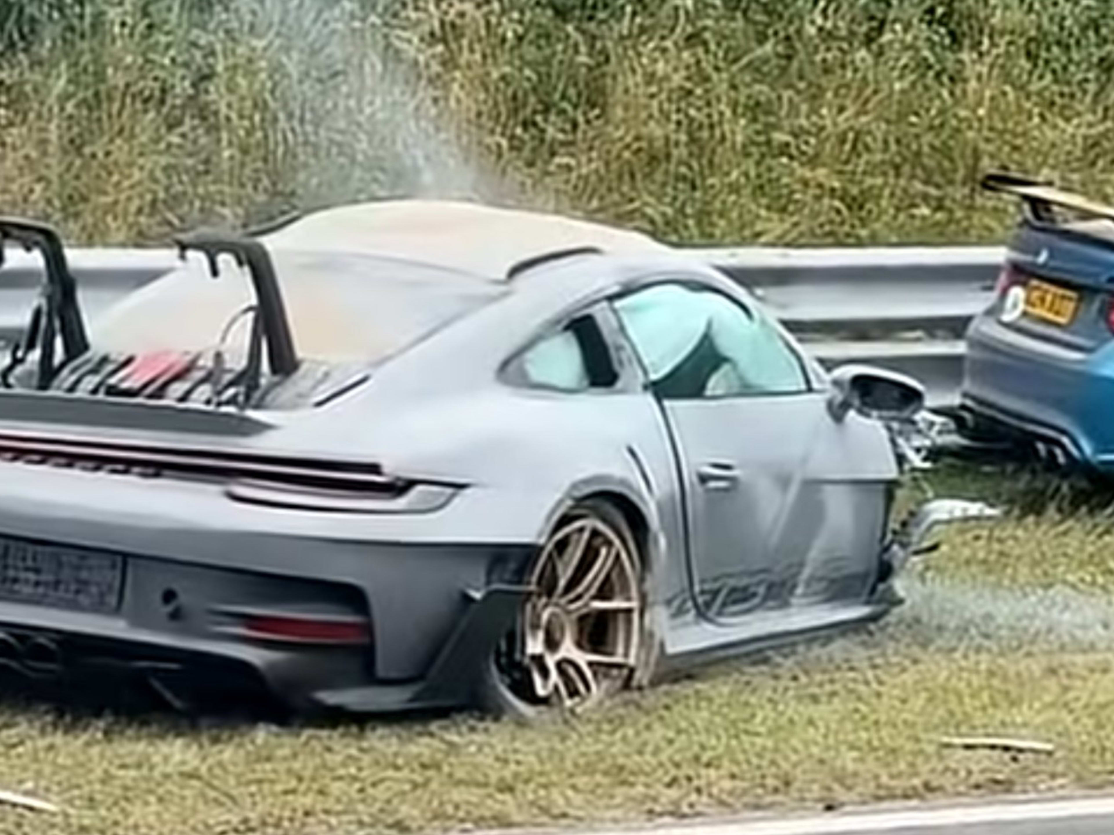 WATCH: Porsche 911 GT3 RS Catches Fire, Goes Airborne In Nürburgring ...