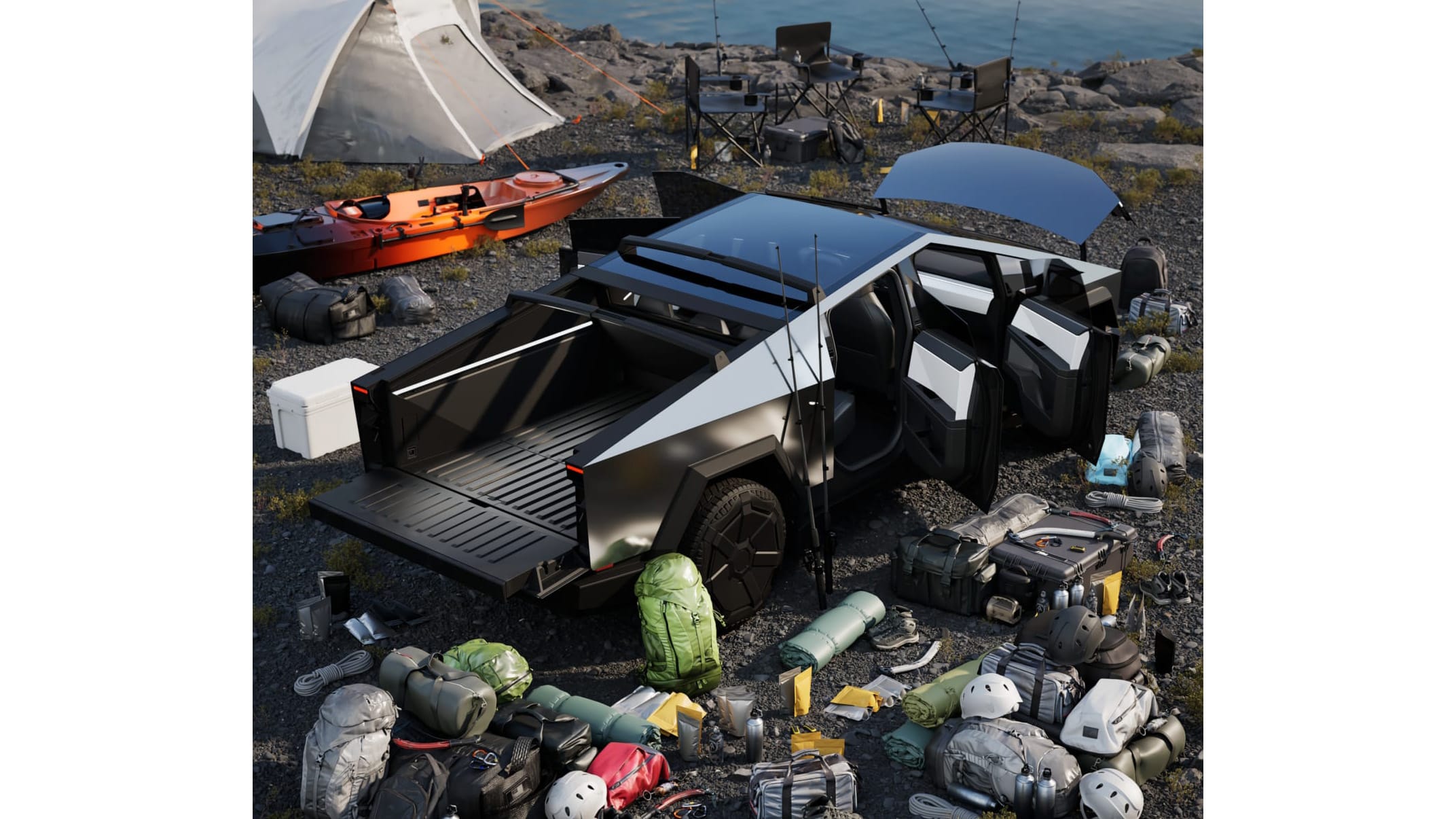 Tesla Cybertruck Wade Mode lifts the truck, pressurizes battery for ...