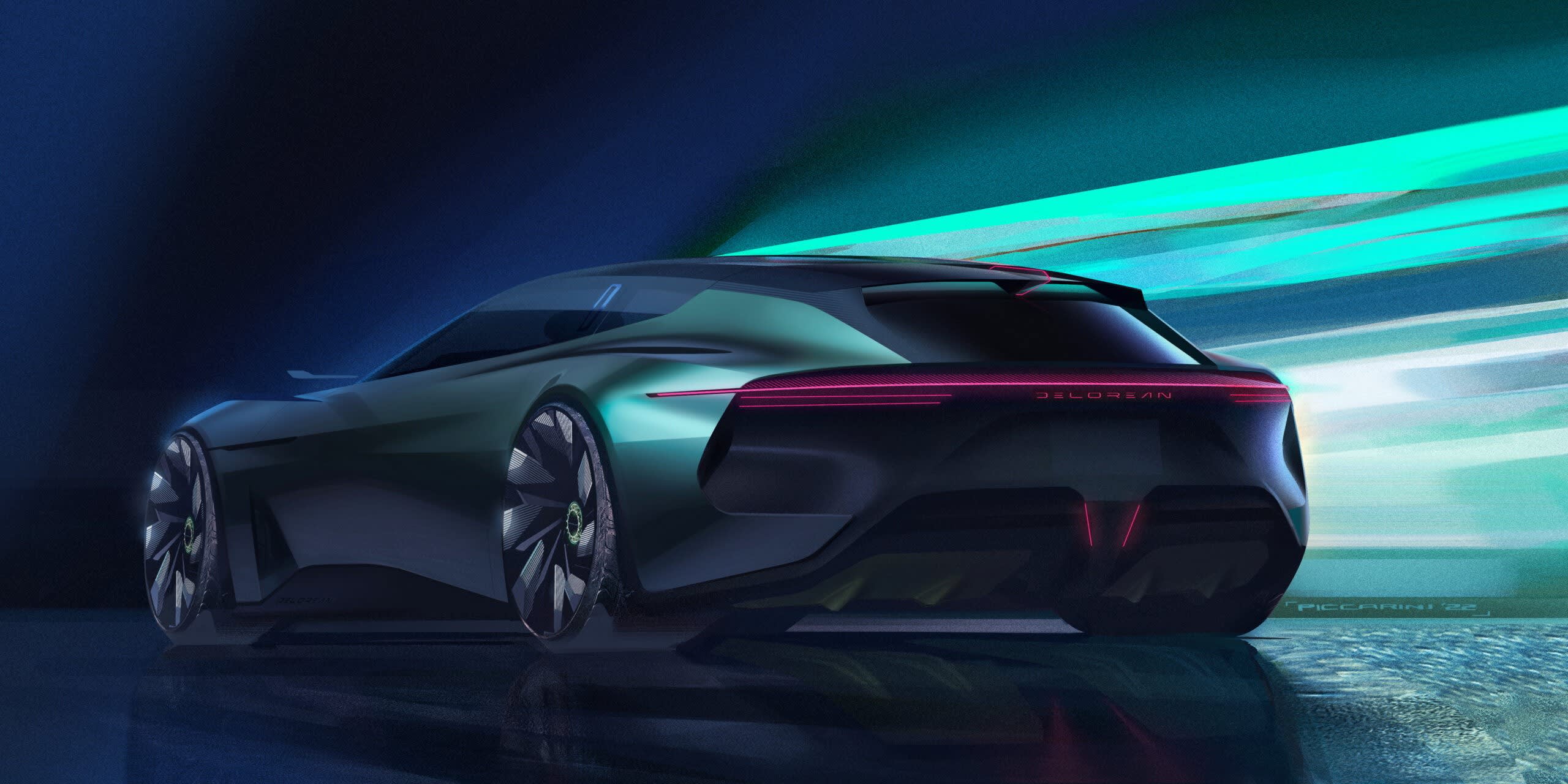 DeLorean showed Alpha5 Plasmatail shooting brake in Monterey - Autoblog