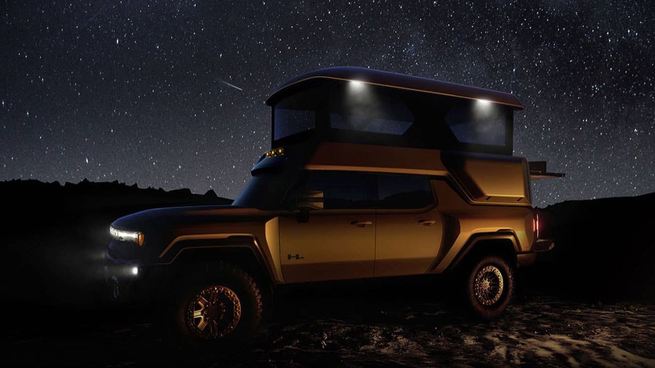 Hummer EV SUV overland camper teased from GMC and EarthCruiser - Autoblog