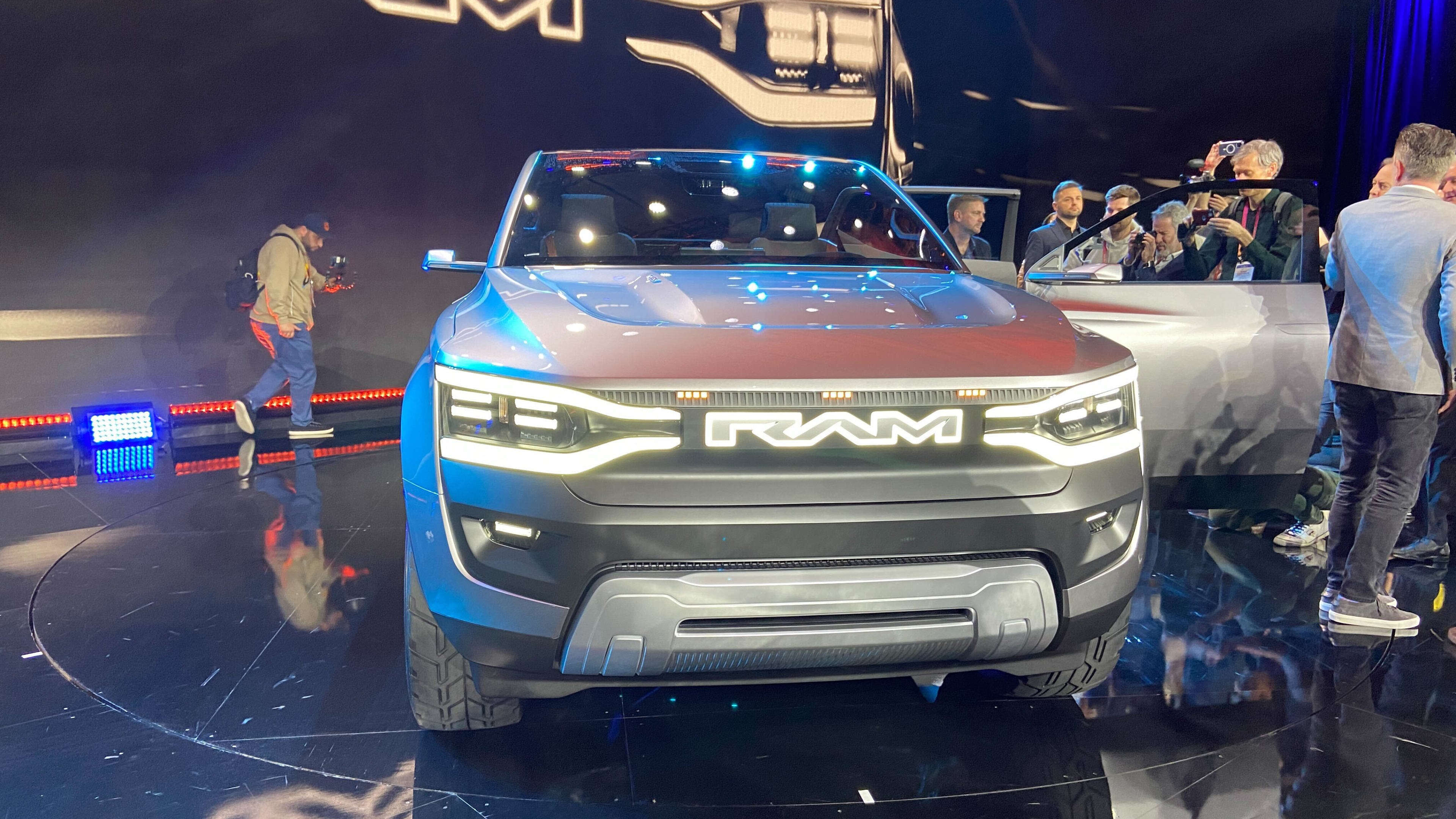 Ram 1500 Revolution electric truck has all the toys: mid-gate, even a ...