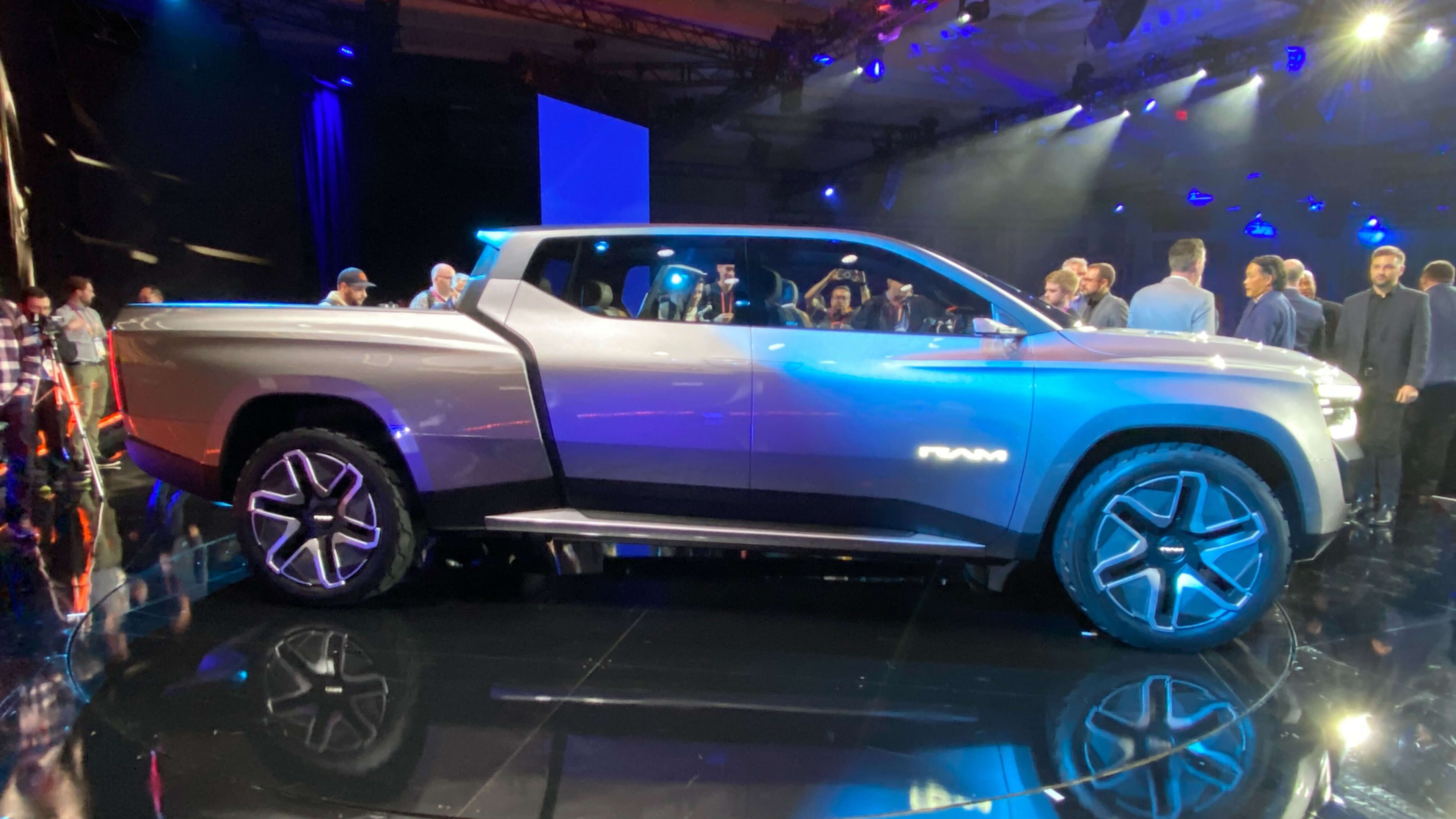 Ram 1500 Revolution electric truck has all the toys: mid-gate, even a ...