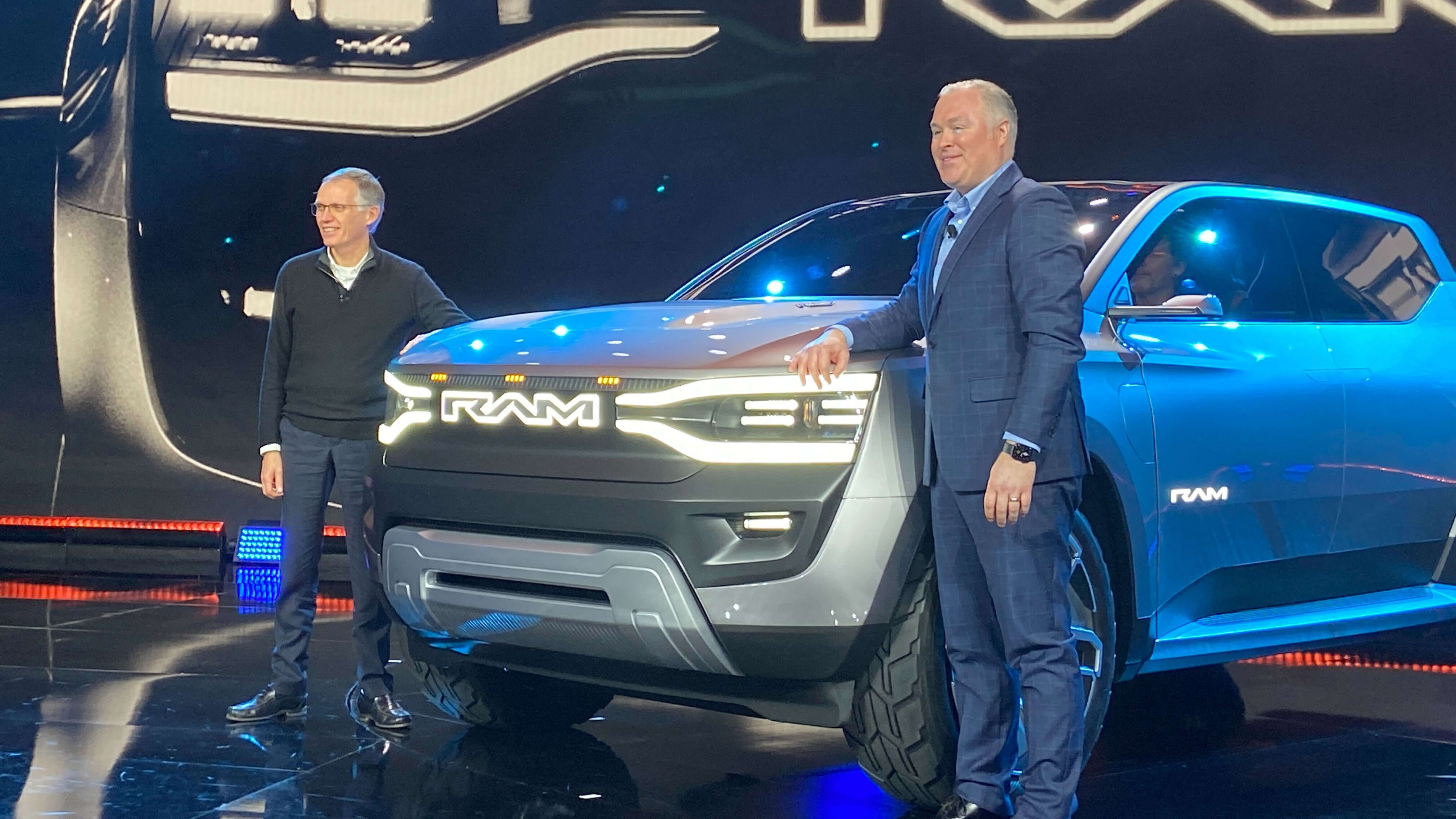 Ram 1500 Revolution electric truck has all the toys: mid-gate, even a ...