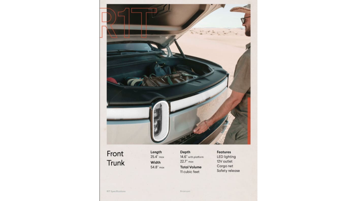 Rivian details R1T storage options and dives into the truck's specs ...