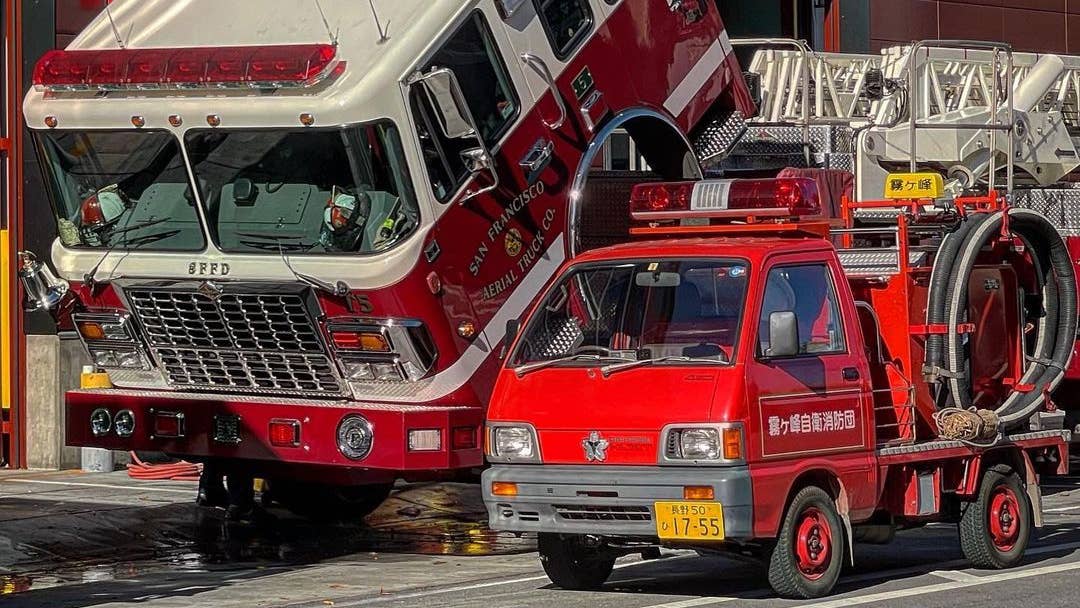 A Daihatsu kei fire truck is making friends all over San Francisco ...