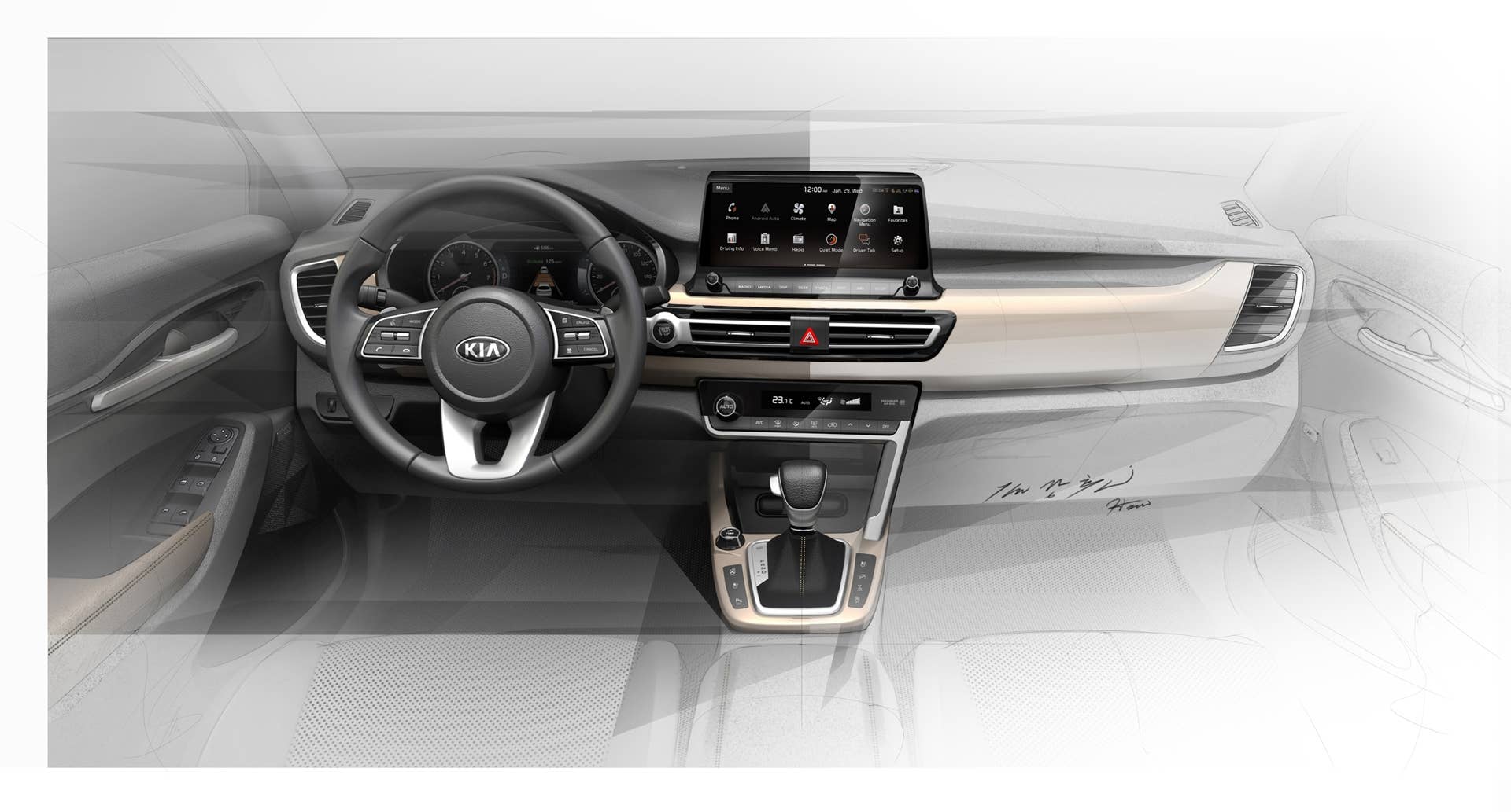 New sketches show Kia small SUV interior - Autoblog