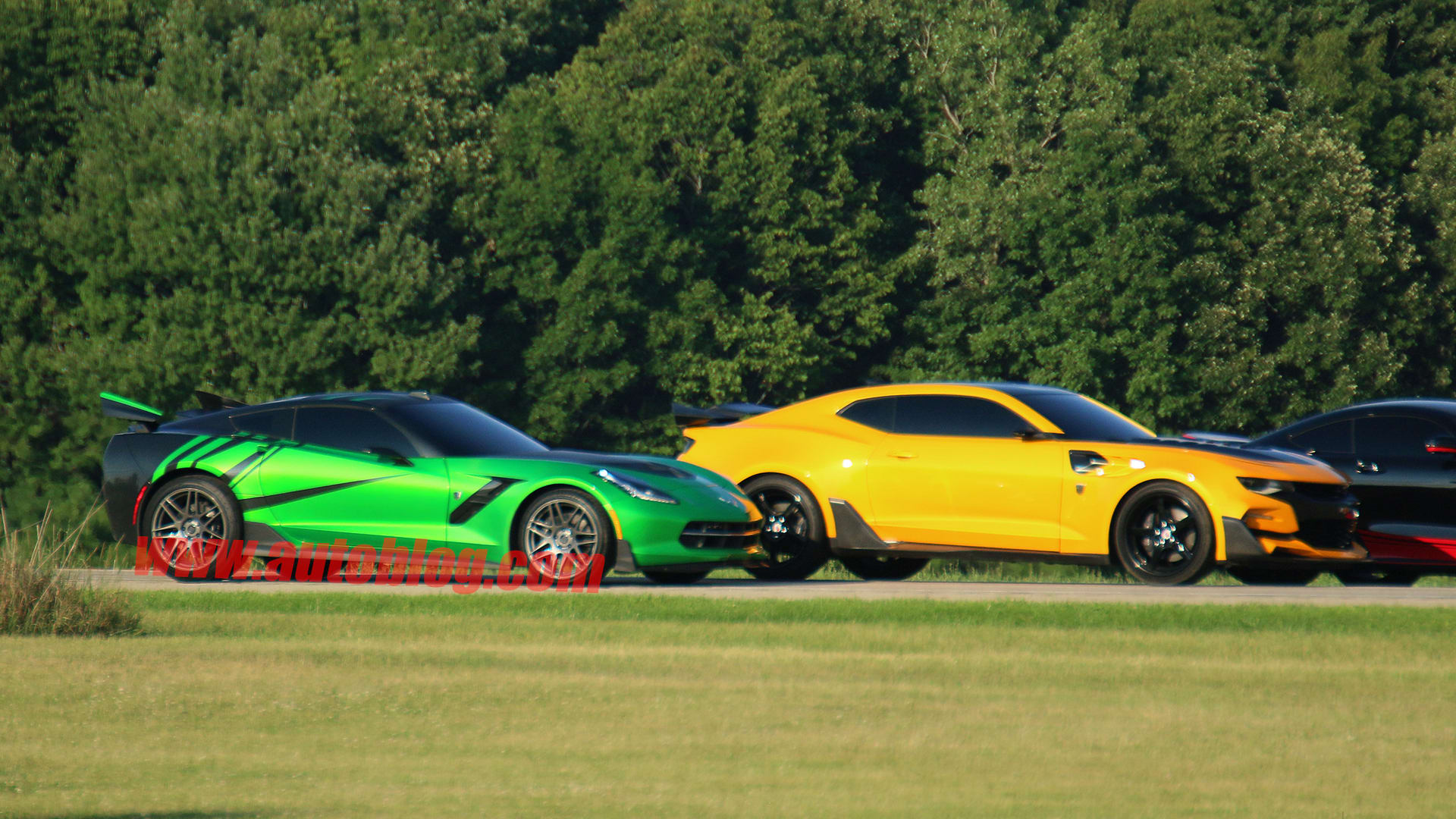 Transformers 5's Mercedes-AMG GT R and Corvette Z06 spied